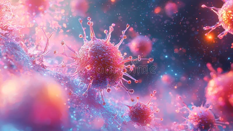 Cancer Cell Growth Under a Microscope, Abstract Scientific ...