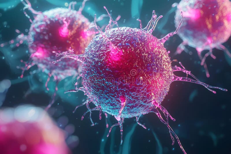 Cancer Cell Growth Under a Microscope, Abstract Scientific ...