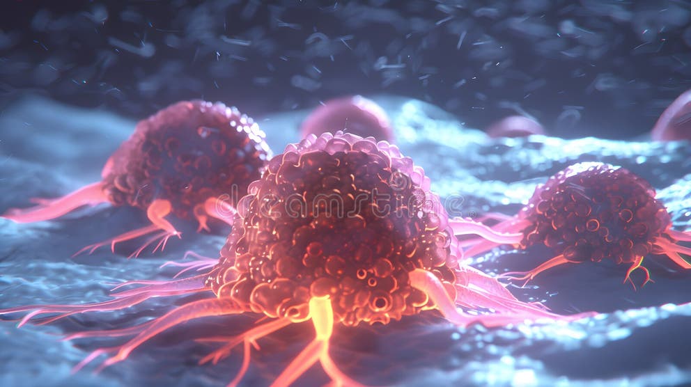 Cancer Cell Microscopy, Illusstration of Cancer Cells Being State ...