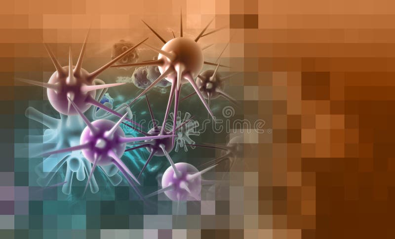 Cancer cell pixelated stock illustration. Illustration of shape - 49833467