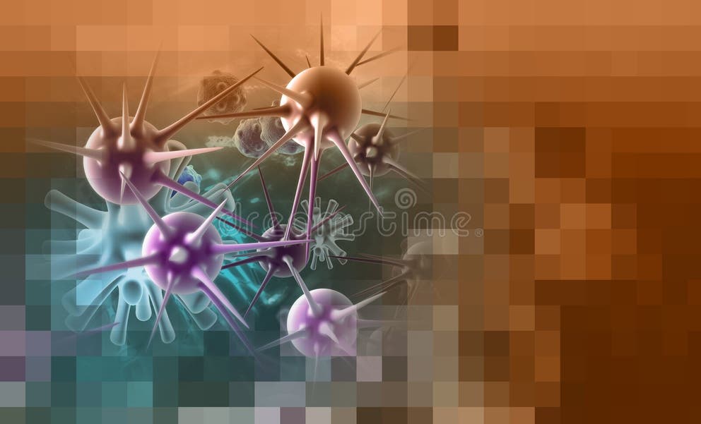 Cancer cell pixelated stock illustration. Illustration of shape - 49833467