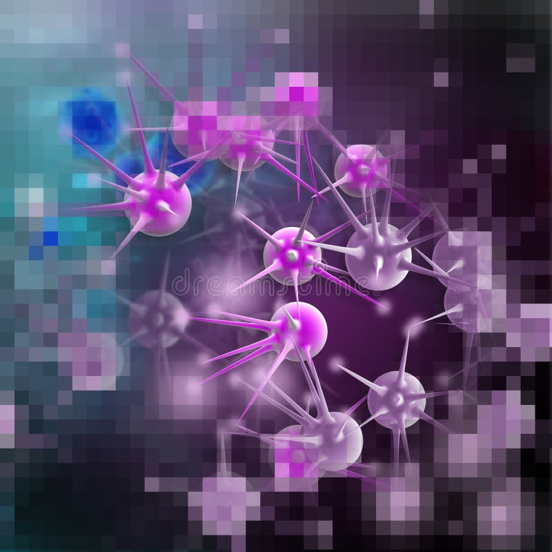Cancer cell pixelated stock illustration. Illustration of health - 50609393