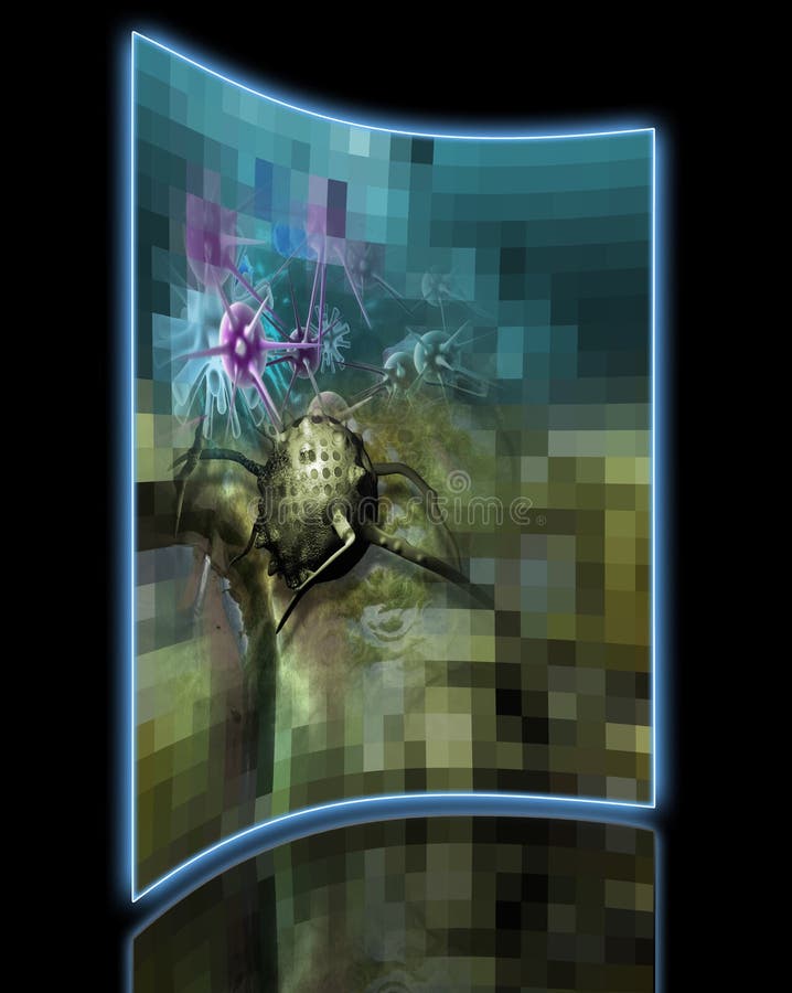 Cancer cell pixelated stock illustration. Illustration of healthcare ...