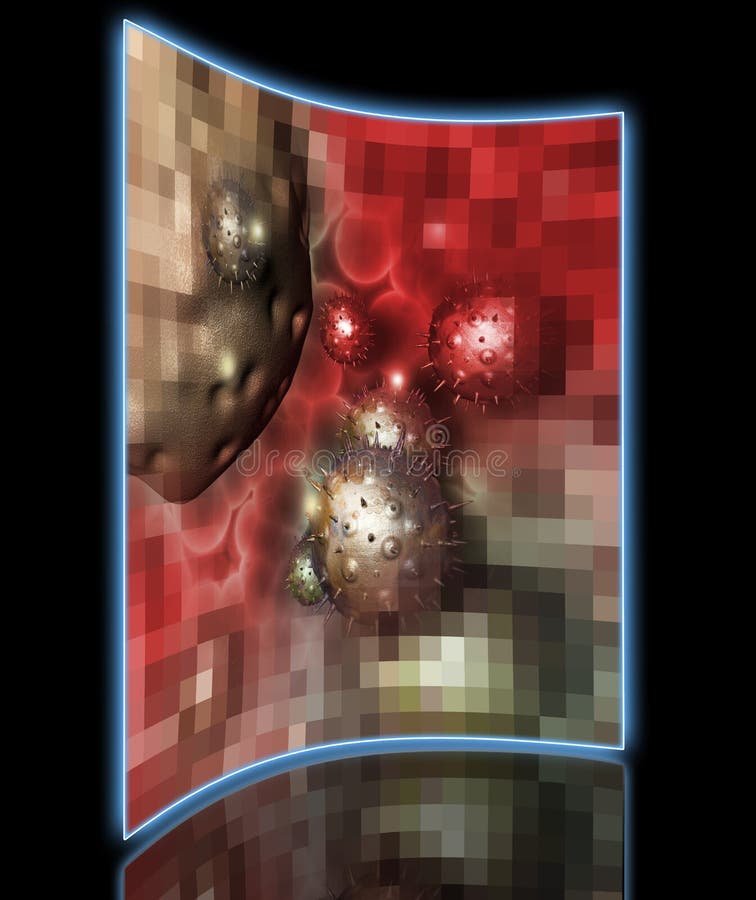 Cancer cell pixelated stock illustration. Illustration of cancer - 60087904