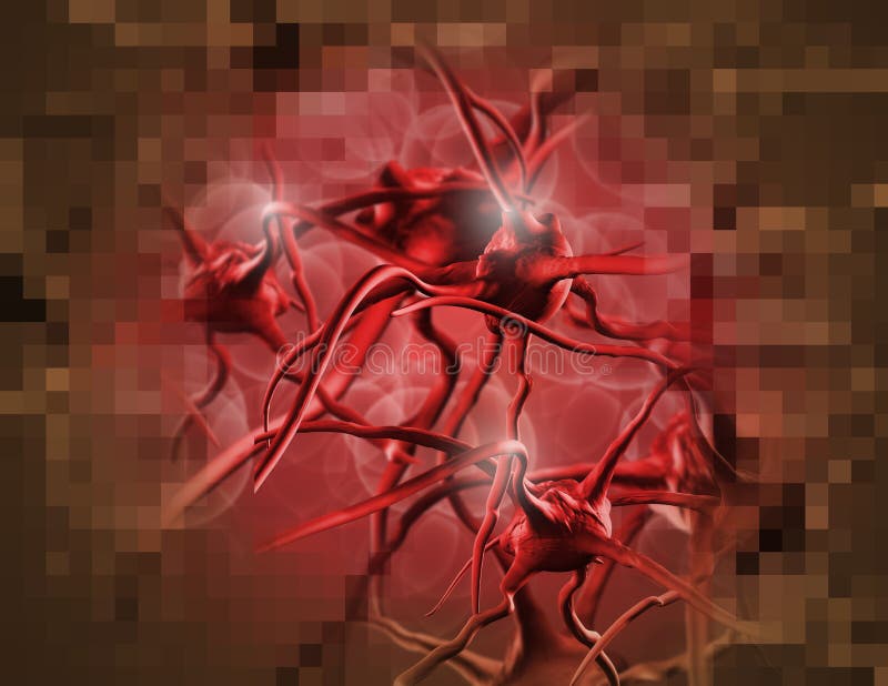 Cancer cell pixelated stock illustration. Illustration of defender ...