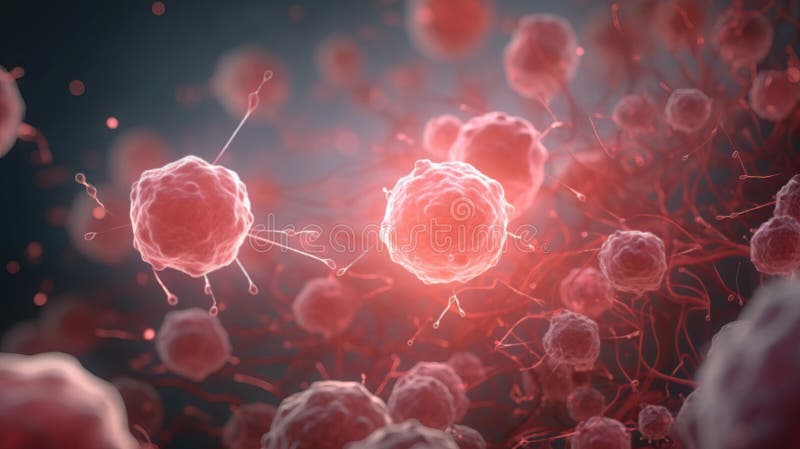 Cancer Cells Contagious, Intricately Detailed Stock Illustration ...