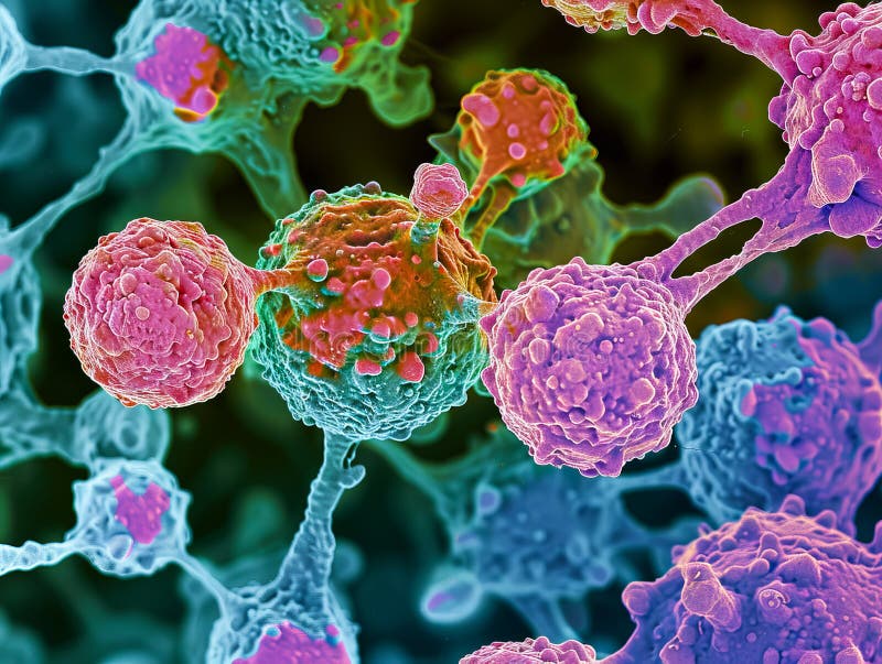 Cancer cells in a 3d image stock image. Image of coral - 314902141