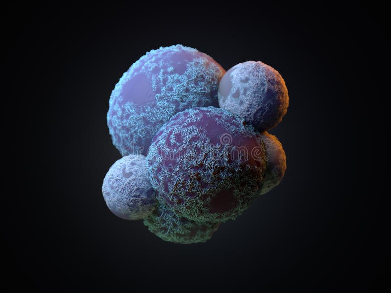 Cancer Cells Damaged, Dicky, Morbid Infected Cells, 3d Render Stock ...
