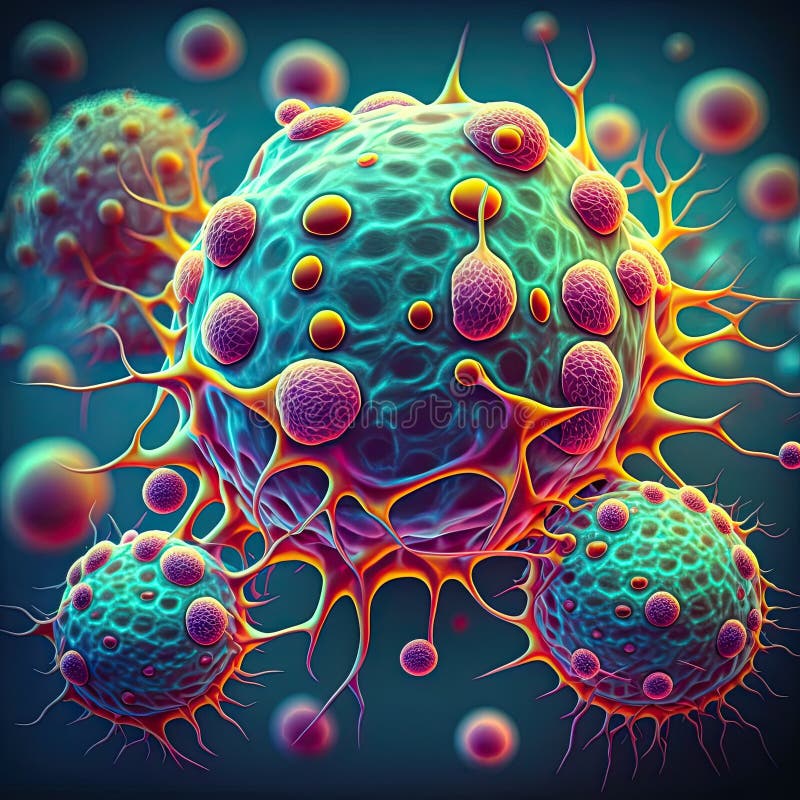 Cancer Cells Reproducing. Fiction. Generative AI Stock Illustration ...