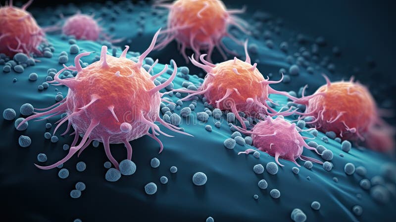 Cancer Cells Under Microscope Stock Illustration - Illustration of ...