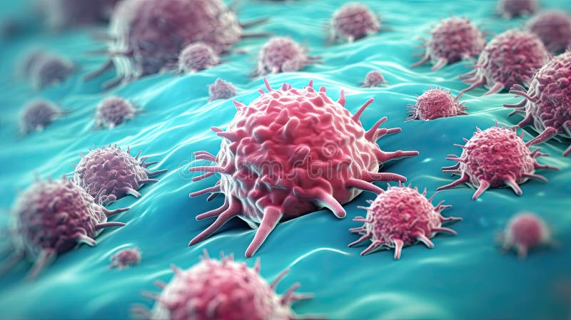 Cancer Cells Under Microscope Stock Photo - Image of phagocyte, anatomy ...