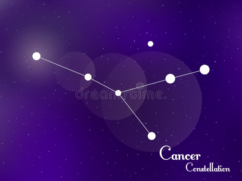 Cancer Constellation. Starry Night Sky. Cluster of Stars and Galaxies ...