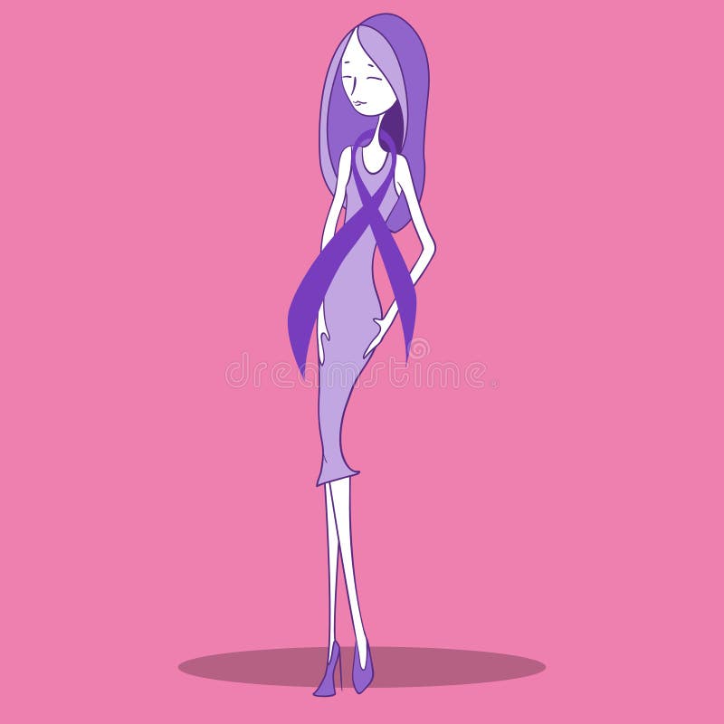 Cancer courage lady 04 stock vector. Illustration of courage - 198984178