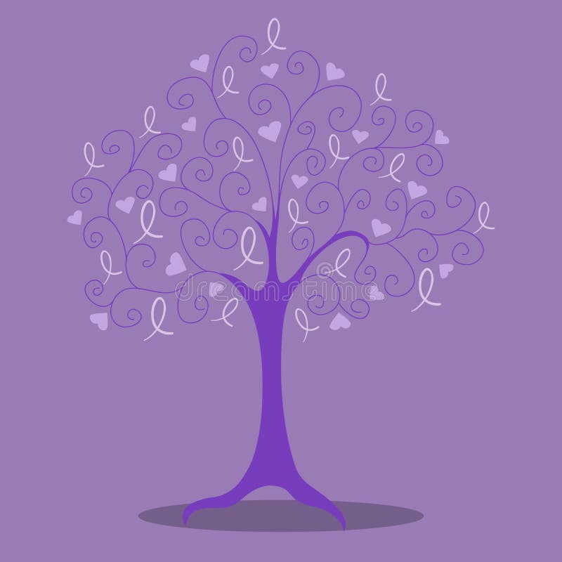 Cancer courage tree 03 stock vector. Illustration of courage - 198984185