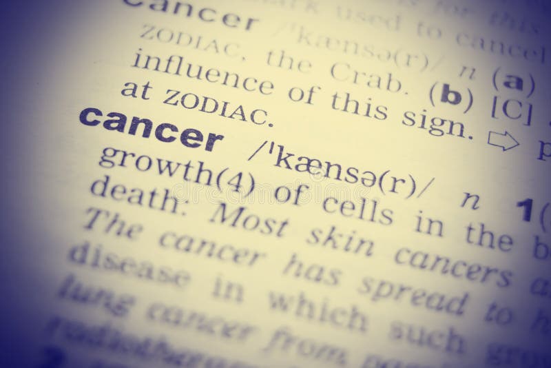 Cancer Dictionary Definition Single Word. Toned Image Stock Image ...