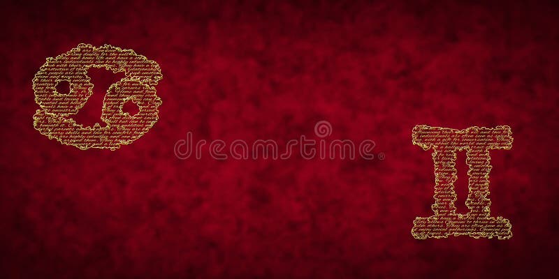 Cancer and Gemini Compatibility Stock Illustration - Illustration of ...