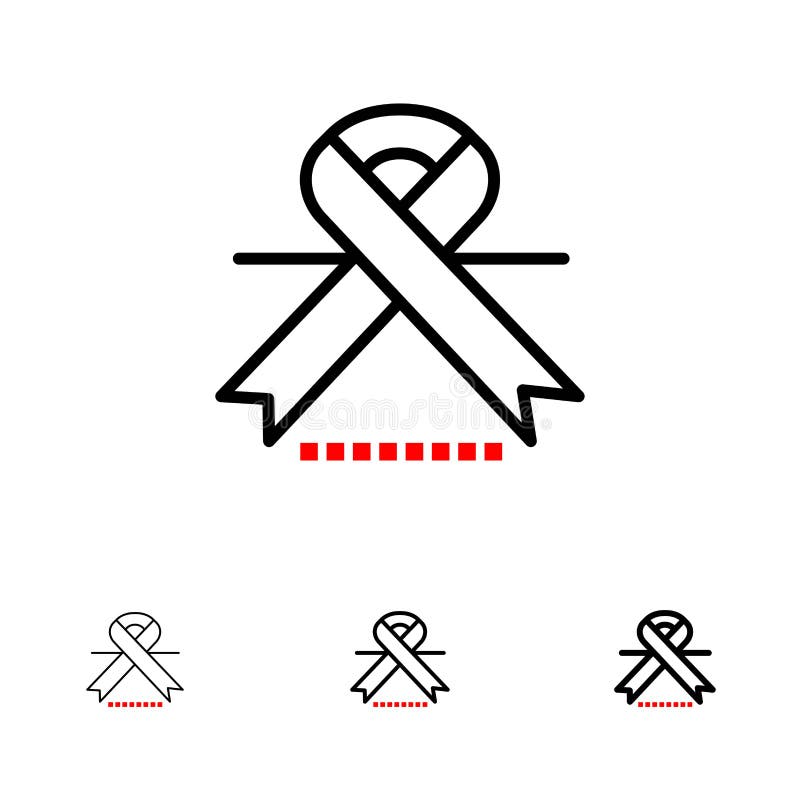 Cancer, Oncology, Ribbon, Medical Bold and Thin Black Line Icon Set ... Cancer, Oncology, Ribbon, Medical Bold and Thin Black Line Icon Set ...