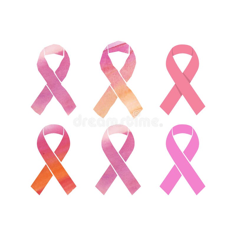 Cancer pink ribbons set stock vector. Illustration of button - 49948766