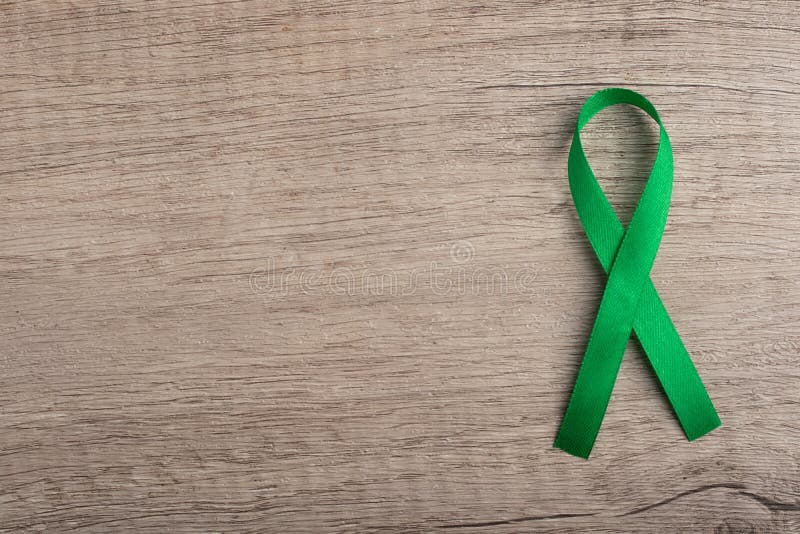Cancer Symbol Green Ribbon for Copy Space Stock Image - Image of month ...