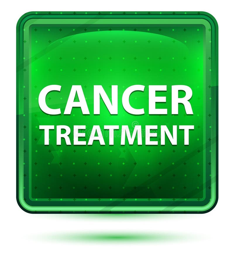 Cancer Treatment Neon Light Green Square Button Stock Illustration ...