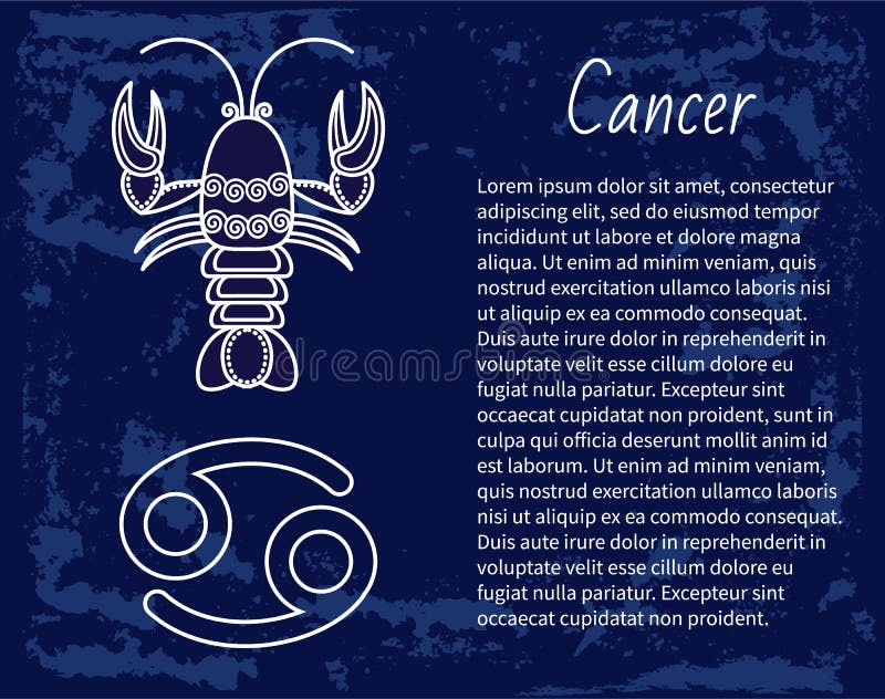 Cancer Zodiac Sign Astrology And Horoscope Vector Stock Vector