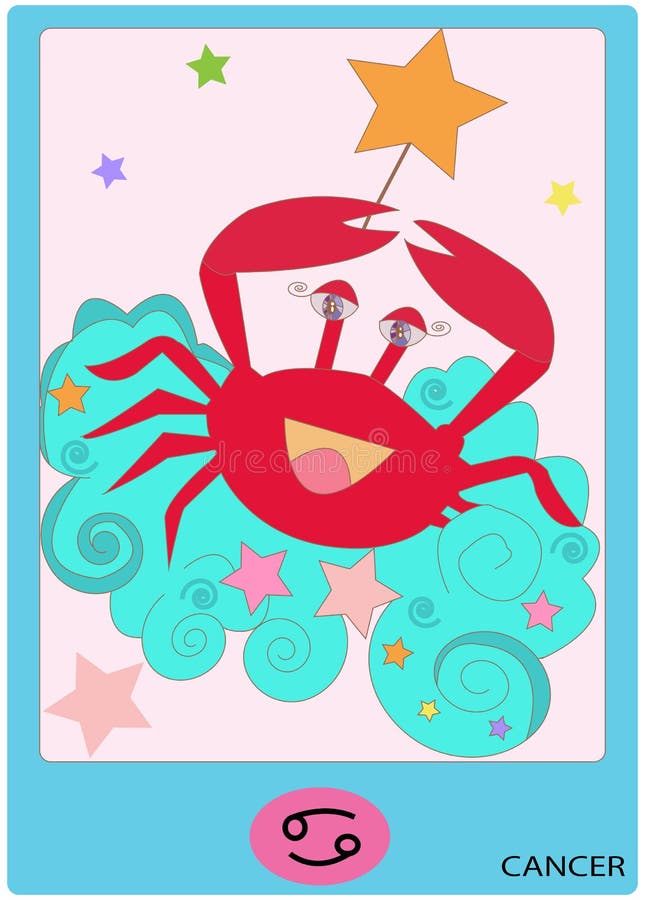 Cancer Zodiac Sign stock illustration. Illustration of astrology - 37051278