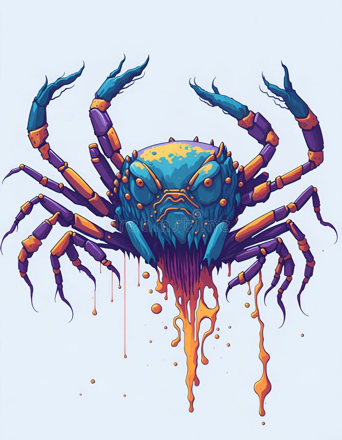Cancer Zodiac Sign Crab Horoscope Sign Stock Illustration