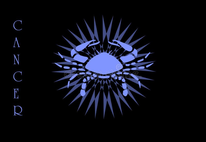 Cancer zodiac sign logo stock illustration. Illustration of print - 9061873