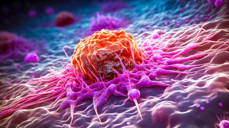 Anatomy, Cancerous Cell in Biological Tissue Under a Microscope Made ...