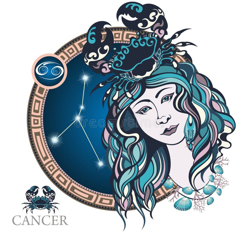 Cancro Segno dello zodiaco illustrazione vettoriale. Illustrazione di ...