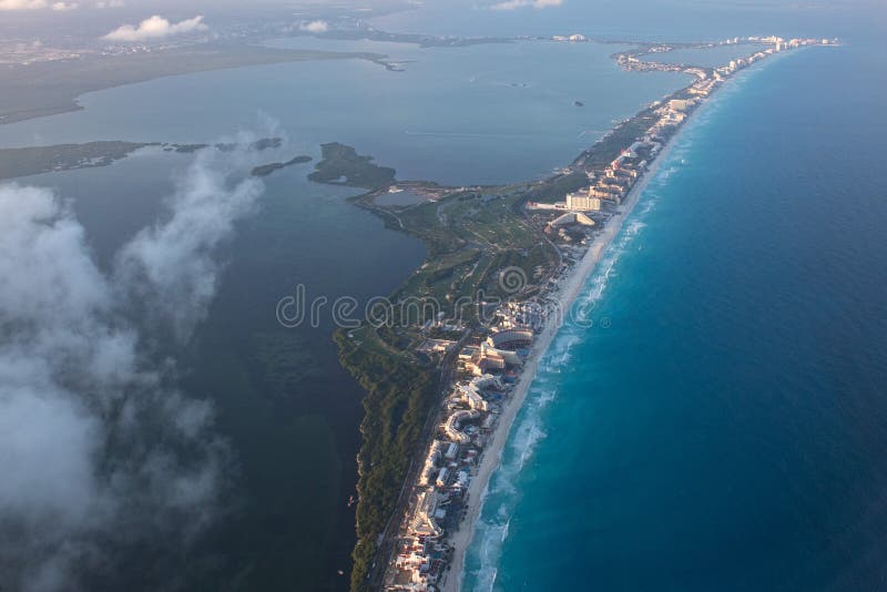 Cancun Aerial View Panorama Landscape Stock Image - Image of vacation ...
