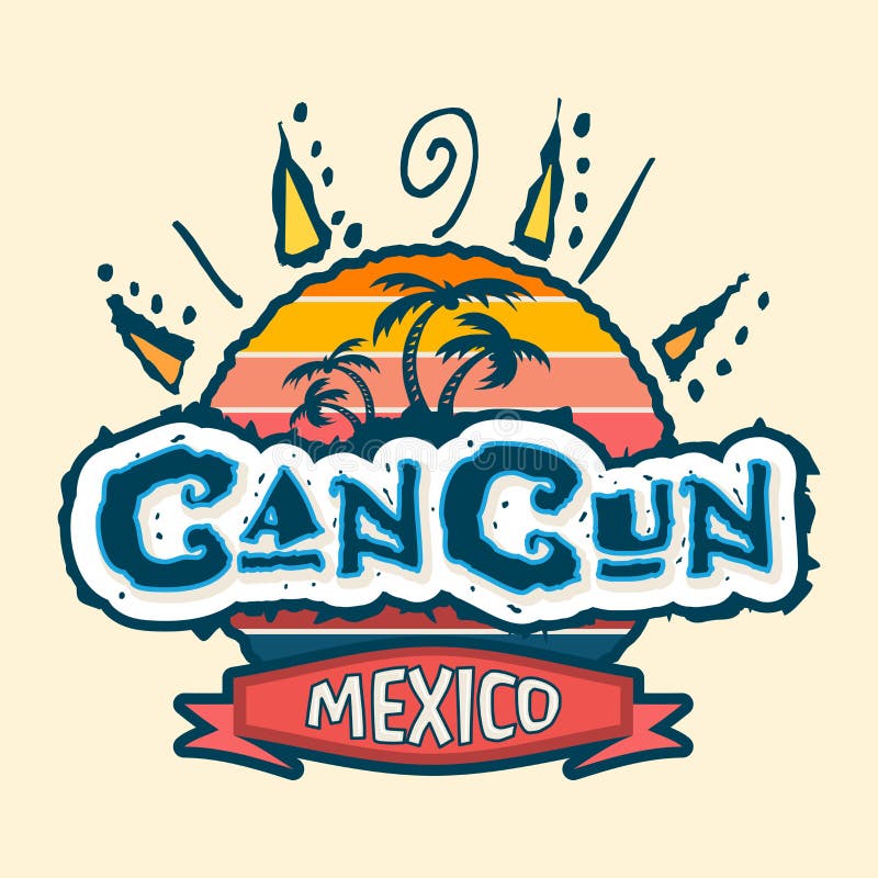Cancun Mexico - Badge - Emblem Stock Vector - Illustration of mexico ...