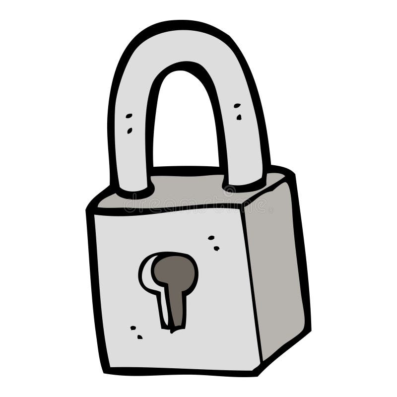 Candado de la historieta ilustración del vector. Ilustración de arte ...