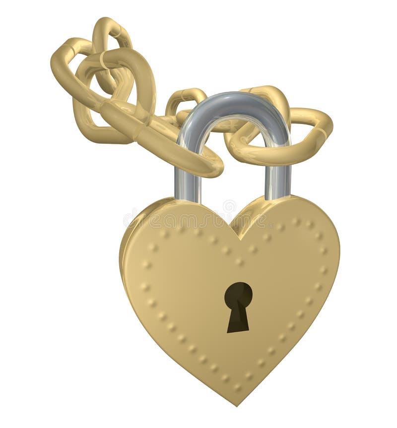 Icono Del Círculo Del Candado Del Corazón Ejemplo Plano Del Vector Del ...