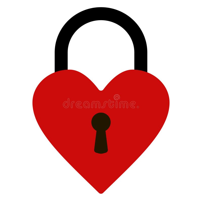 Candado, Forma Del Corazón, Cerradura Del Corazón Del Vector ...