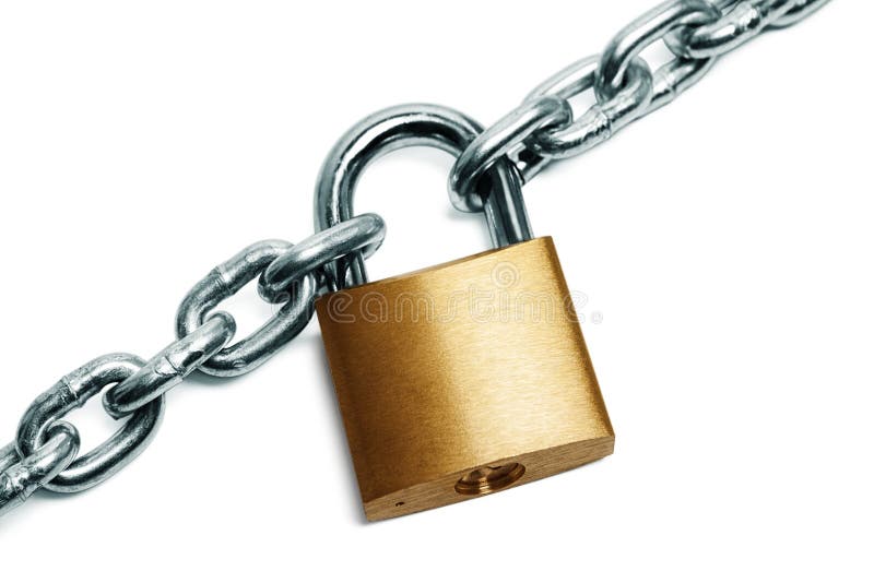 Metal La Cadena Y Un Candado Desbloqueado Con Llave Foto de archivo ...