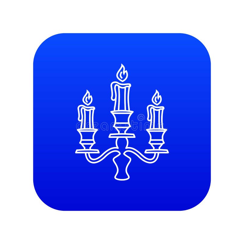 Candelabra Candle Icon Blue Vector Stock Vector - Illustration of ...