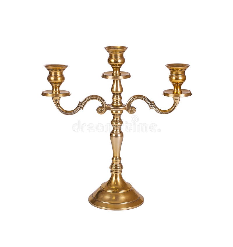Candelabro Su Un Fondo Bianco Isolato Immagine Stock - Immagine di ...