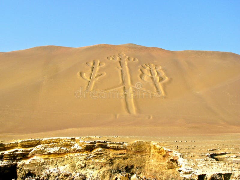 Candelabros, Peru, Desenho Misterioso Antigo Na Areia Do Deserto ...
