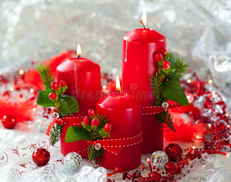 Candele di natale fotografia stock. Immagine di luci - 26857096