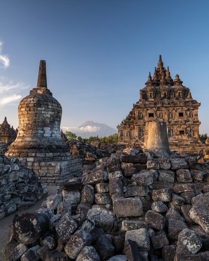 Candi Plaosan with Dramatic Sky in the Morning HDR Processed. Stock ...