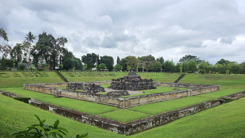 Candi Sambisari stock photo. Image of tree, pond, waterway - 262474480