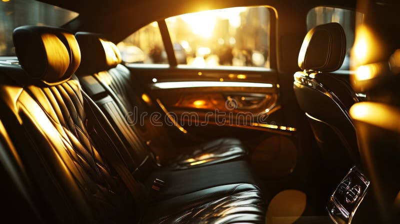 Candid Moment Inside High-End Car Capturing Evening Light Stock ...