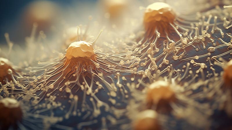 Candida and Bacteria Colonies Under a Microscope. Generative AI Stock ...