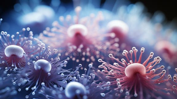 Candida and Bacteria Colonies Under a Microscope. Generative AI Stock ...