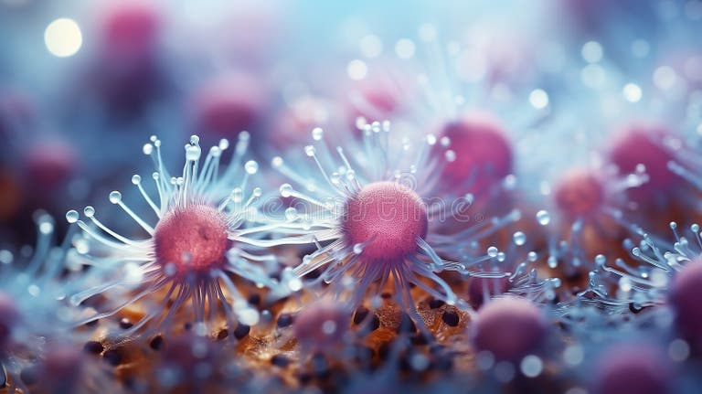 Candida and Bacteria Colonies Under a Microscope. Generative AI Stock ...