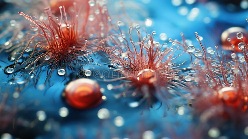 Candida and Bacteria Colonies Under a Microscope. Generative AI Stock ...