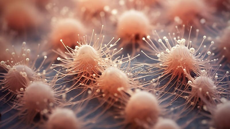 Candida and Bacteria Colonies Under a Microscope. Generative AI Stock ...