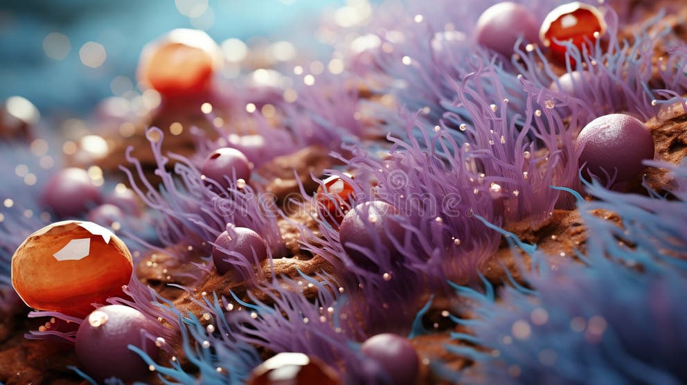Candida and Bacteria Colonies Under a Microscope. Generative AI Stock ...