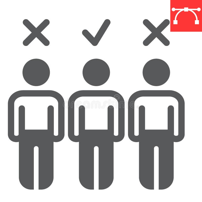 Candidate Glyph Icon, Job and Recruit, Choosing the Right Candidate ...